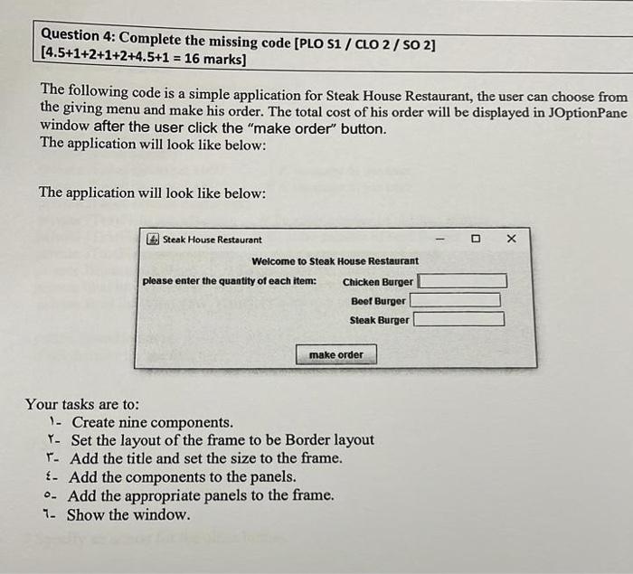 Solved Please complete the code in java follow the | Chegg.com