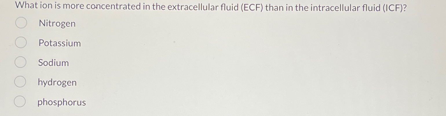 Solved What ion is more concentrated in the extracellular | Chegg.com