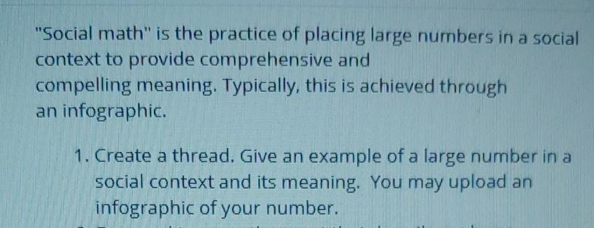 Solved "Social math" is the practice of placing large | Chegg.com