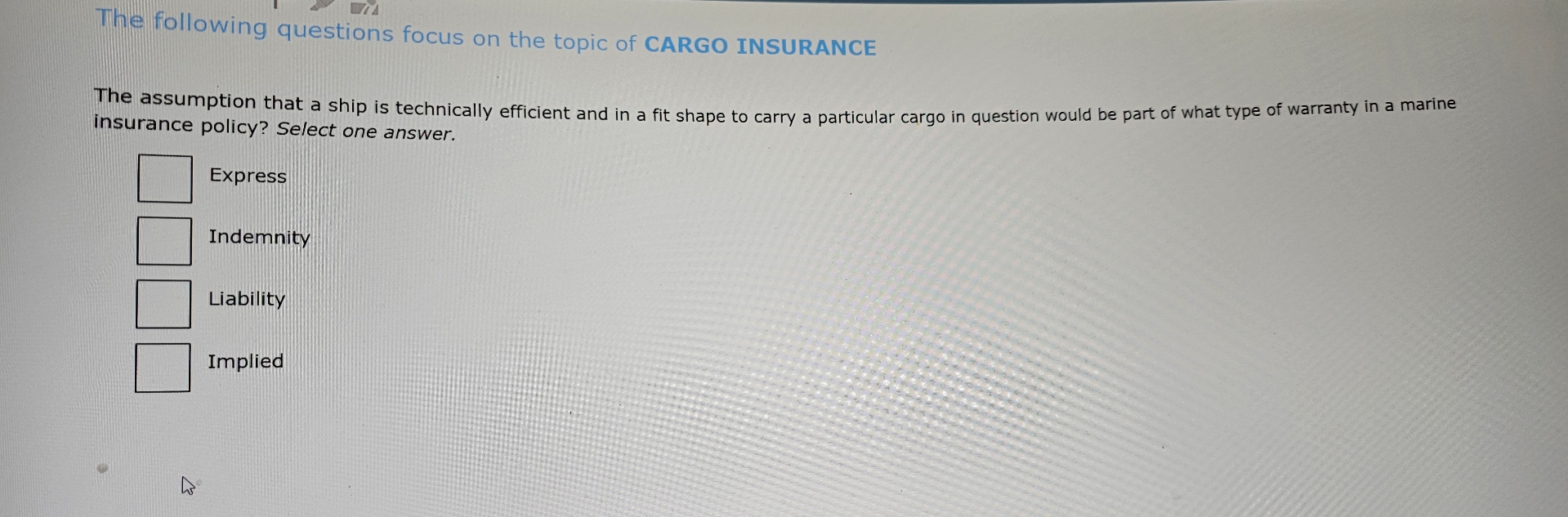 Solved The following questions focus on the topic of CARGO | Chegg.com Solved The following questions focus on the topic of CARGO | Chegg.com