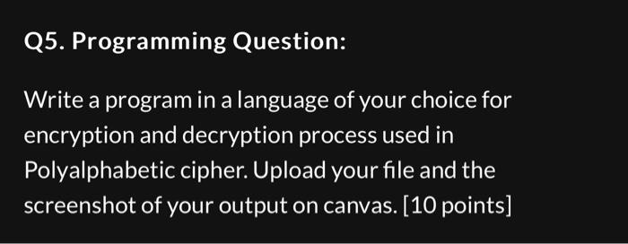 Solved Q5. Programming Question: Write a program in a | Chegg.com