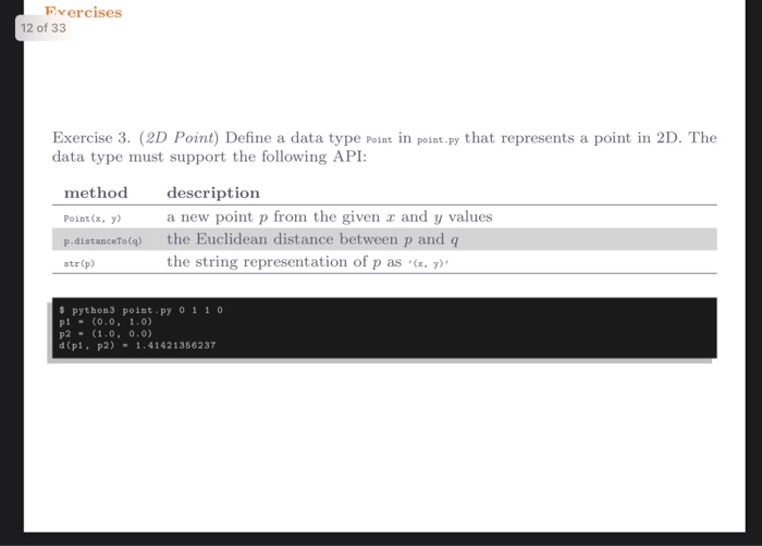 Solved Exercises 12 Of 33 Exercise 3 2d Point Define A