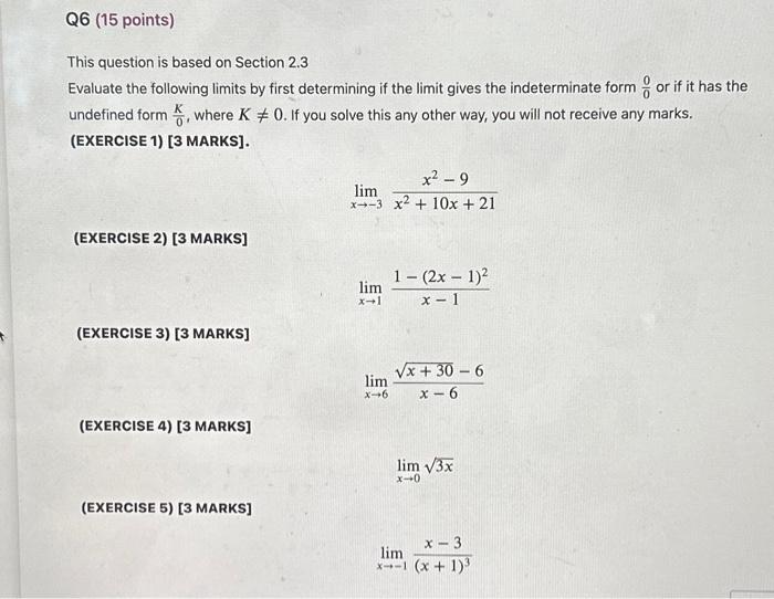 Solved This question is based on Section 2.3 Evaluate the | Chegg.com