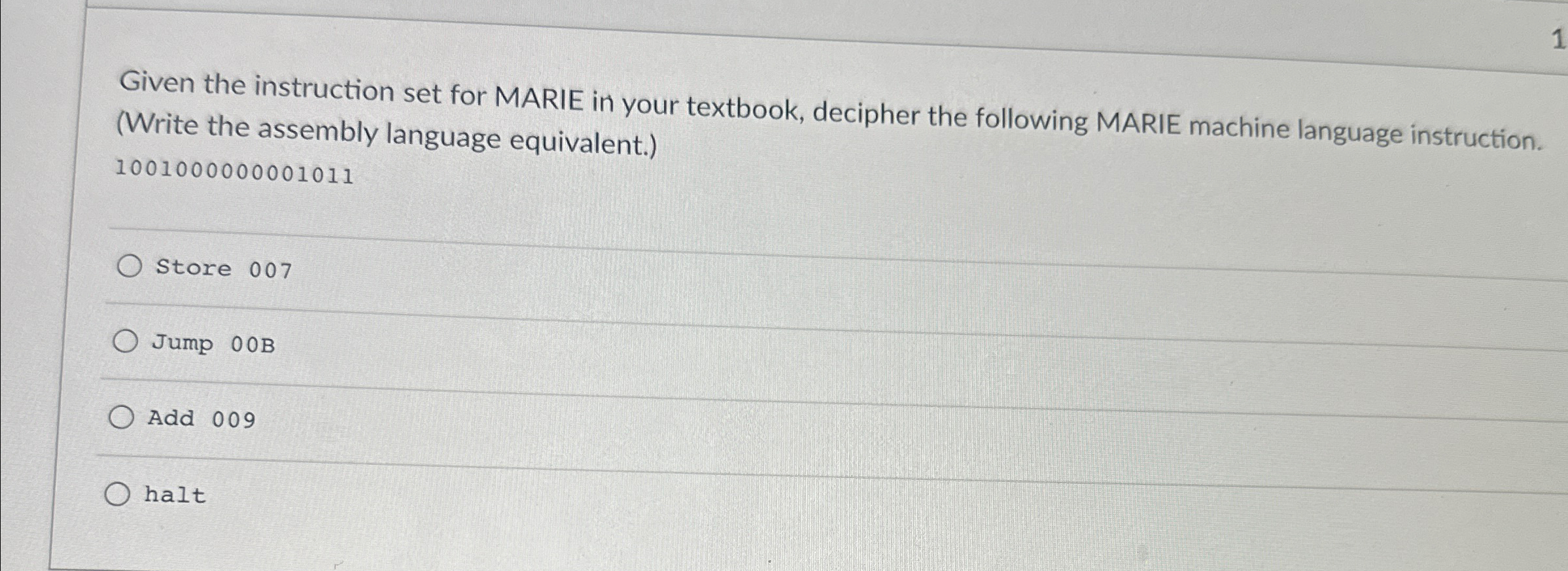 Solved Given the instruction set for MARIE in your textbook, | Chegg.com
