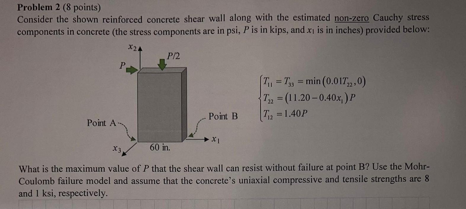 Problem 2 (8 points) Consider the shown reinforced | Chegg.com