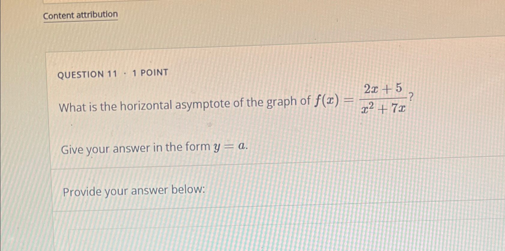 Solved Content attributionQUESTION 11 - 1 POINTWhat is the | Chegg.com Solved Content attributionQUESTION 11 - 1 POINTWhat is the | Chegg.com