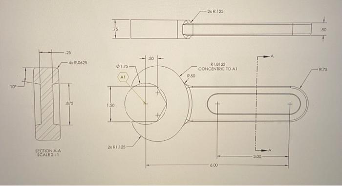 Solved Using the drawing, as shown below, create a 3D | Chegg.com
