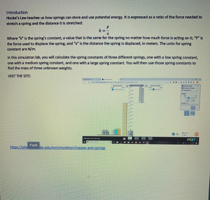 Solved F Introduction Hooke's Law teaches us how springs can | Chegg.com