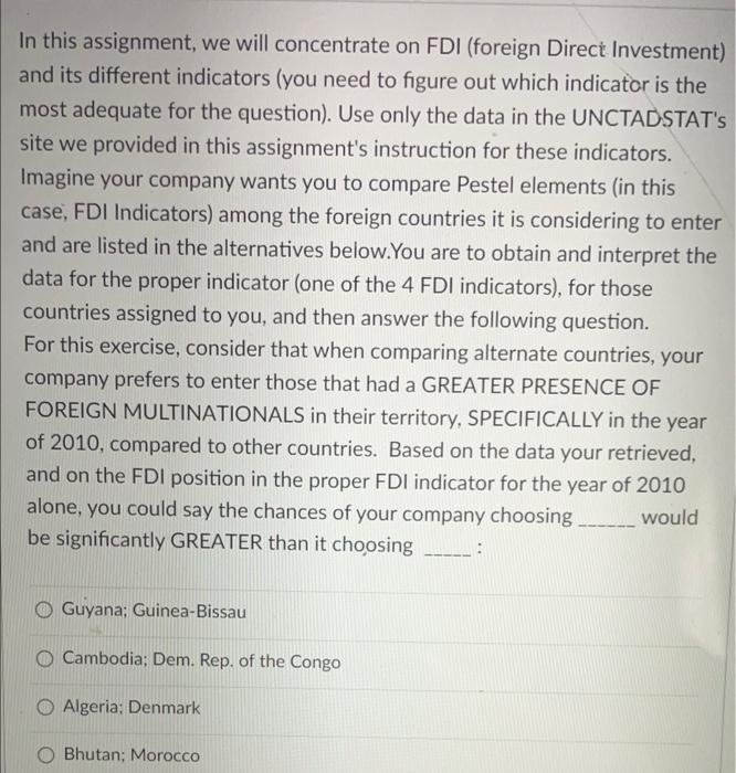 Solved In this assignment, we will concentrate on FDI | Chegg.com