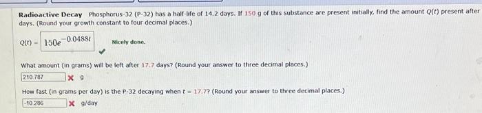 Solved Radioactive Decay Phosphorus-32 (p-32) has a | Chegg.com