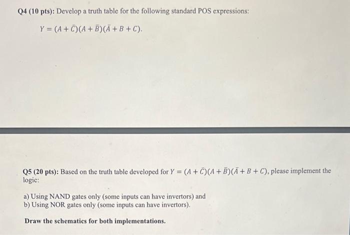 Solved Q4 (10 pts): Develop a truth table for the following | Chegg.com