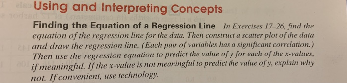 Solved Using and Interpreting Concepts Finding the Equation | Chegg.com