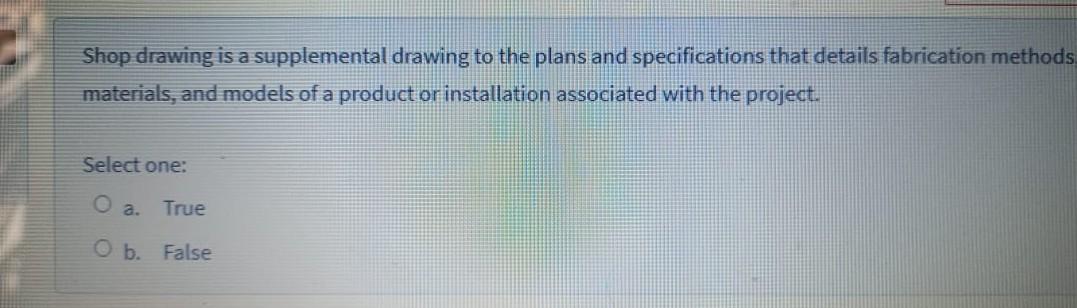 Solved Shop drawing is a supplemental drawing to the plans | Chegg.com