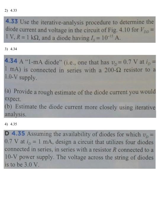Solved 2) 4.33 4.33 Use the iterative-analysis procedure to | Chegg.com