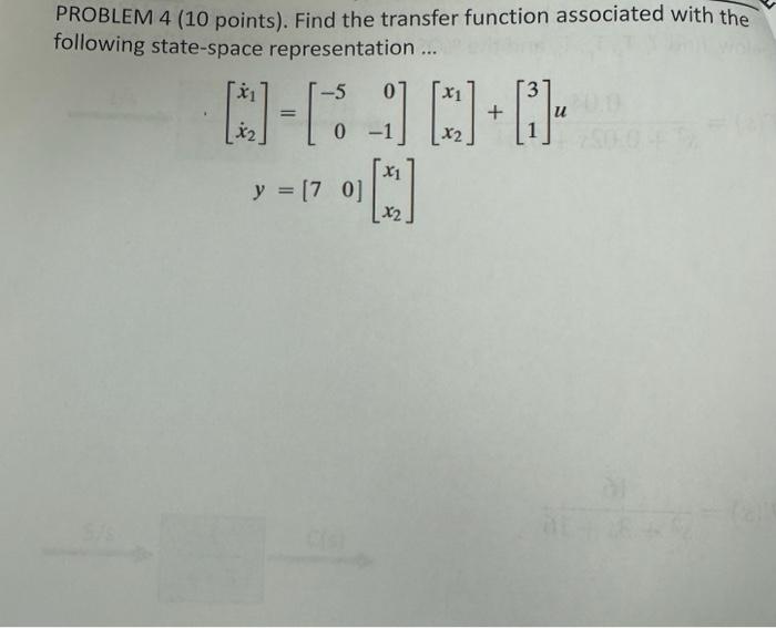Solved PROBLEM 4 (10 points). Find the transfer function | Chegg.com Solved PROBLEM 4 (10 points). Find the transfer function | Chegg.com