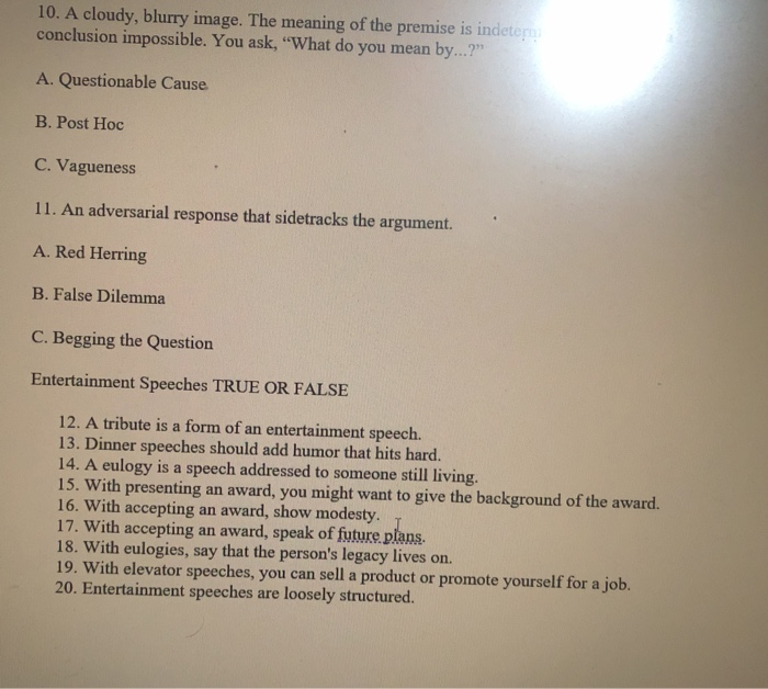 10. A cloudy, blurry image. The meaning of the | Chegg.com