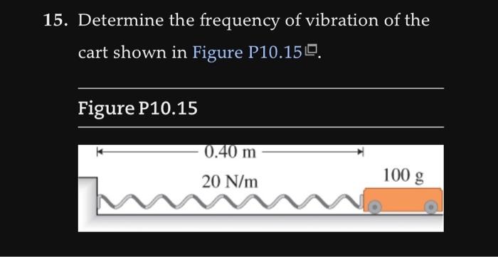 Solved 15. Determine the frequency of vibration of the cart | Chegg.com