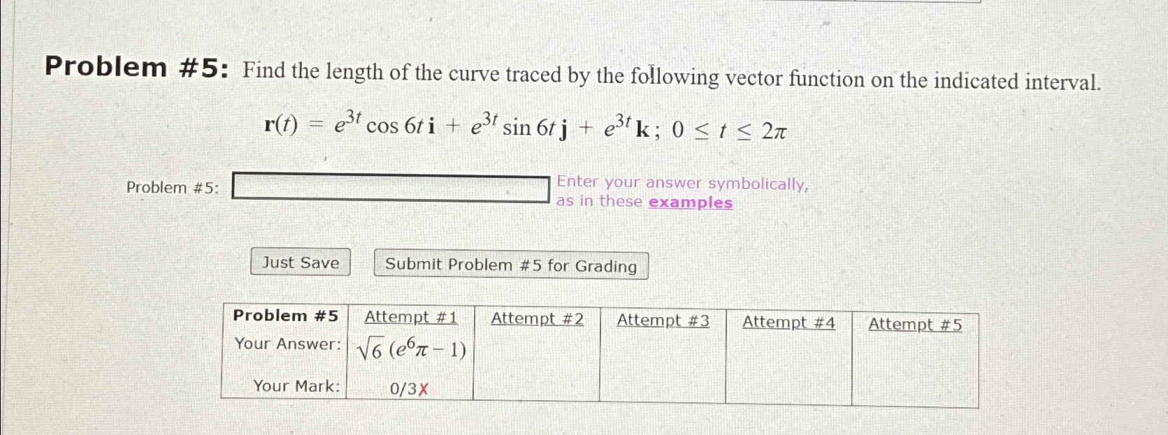 Solved Problem #5: Find the length of the curve traced by | Chegg.com