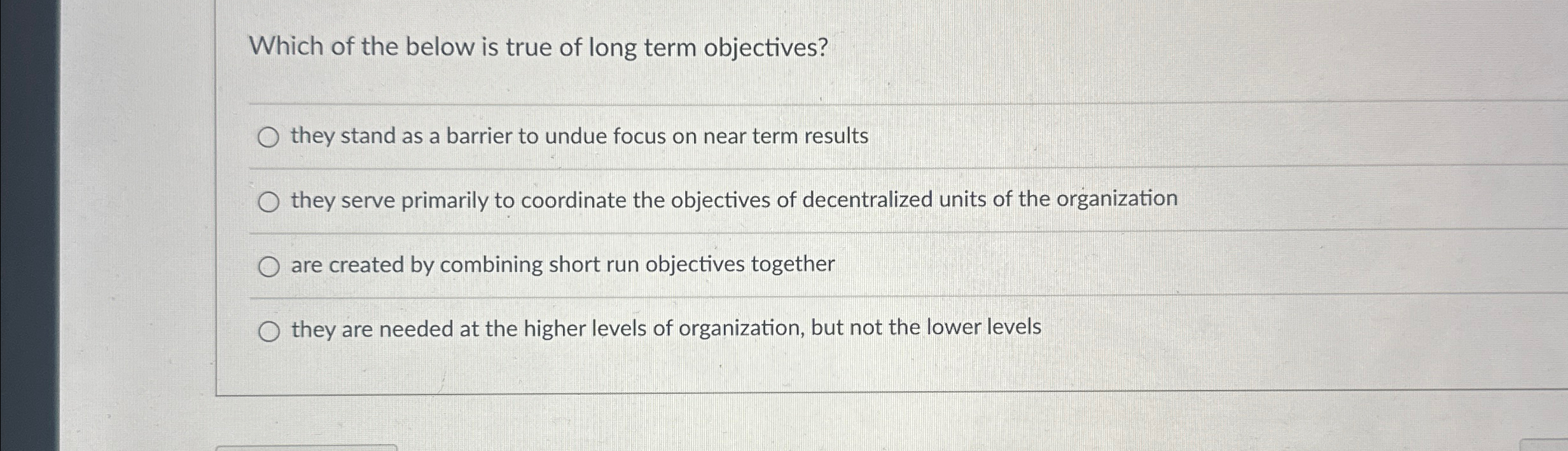 Solved Which of the below is true of long term | Chegg.com