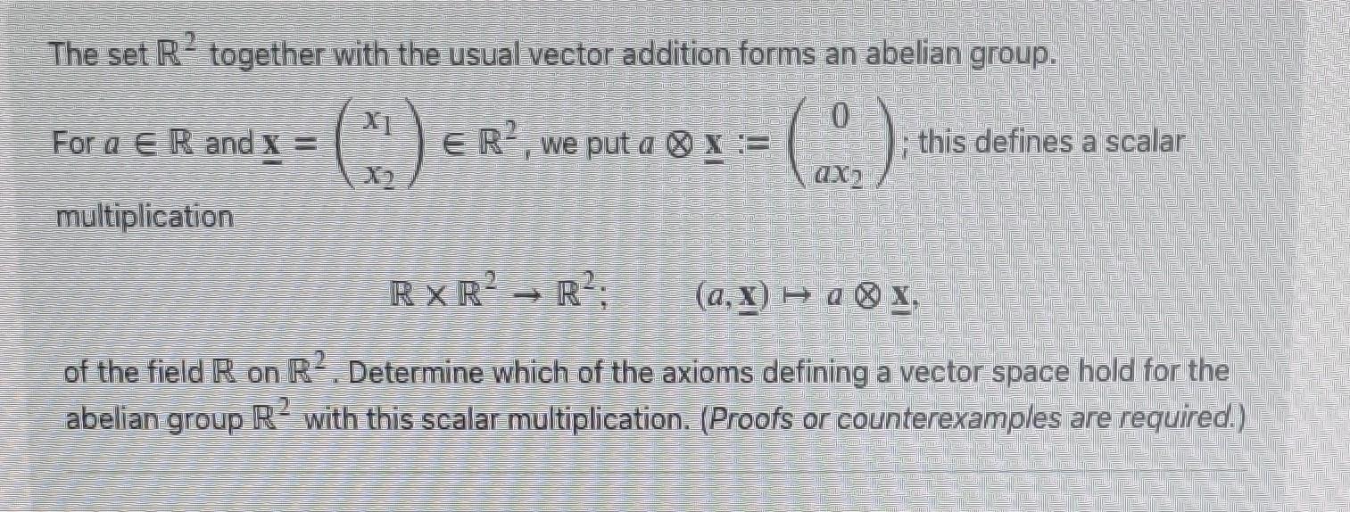 Solved The set R2 together with the usual vector addition | Chegg.com
