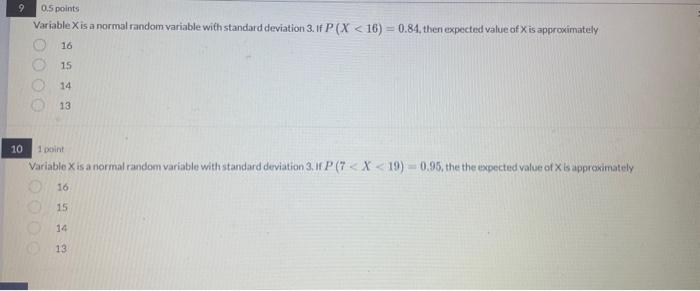 Solved Variable Xis a normal random variable with standard | Chegg.com