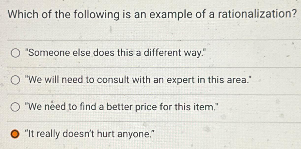 Solved Which of the following is an example of a | Chegg.com