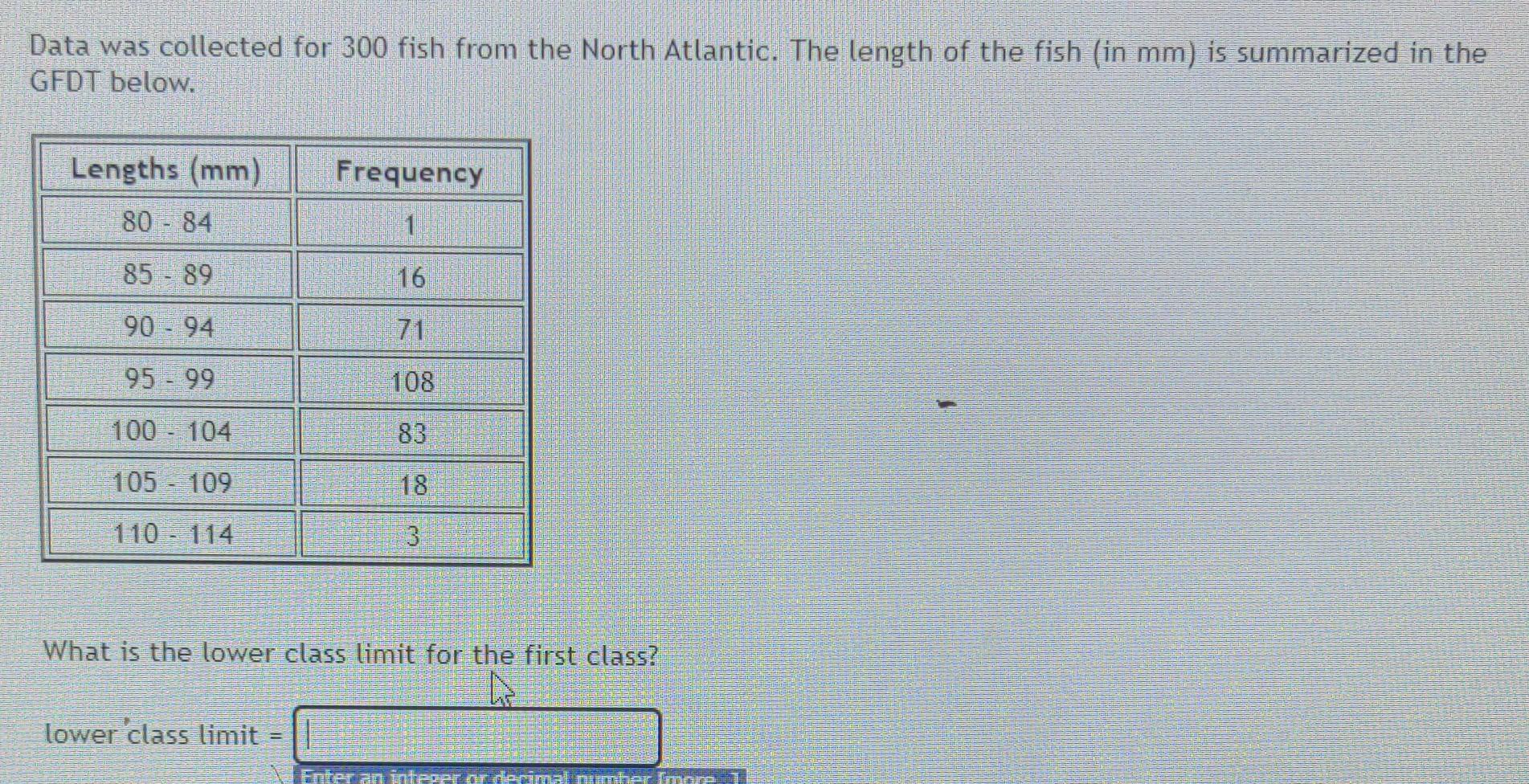 Solved Data was collected for 300 fish from the North | Chegg.com