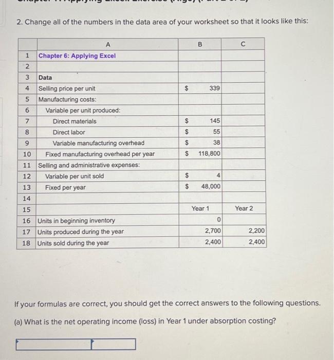 Solved Chapter 7: Applying Excel 2 3 Data 4 Selling price | Chegg.com