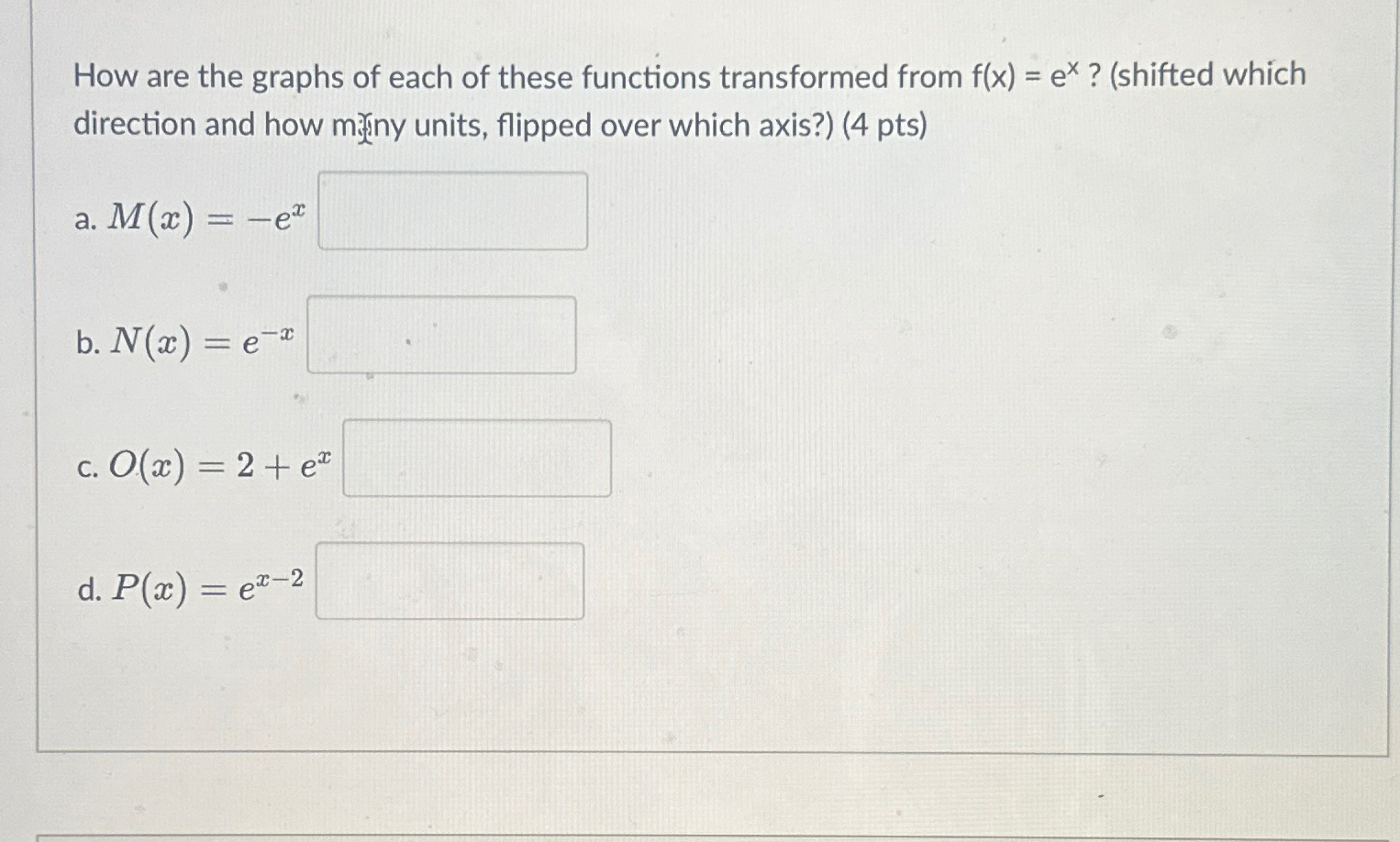 Solved How are the graphs of each of these functions | Chegg.com