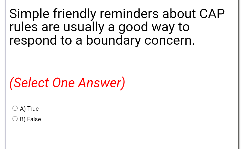 Solved Simple friendly reminders about CAP rules are usually | Chegg.com