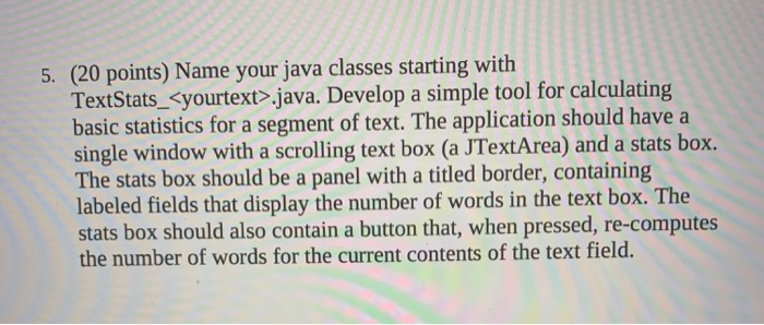 Solved 5 20 Points Name Your Java Classes Starting With 6228