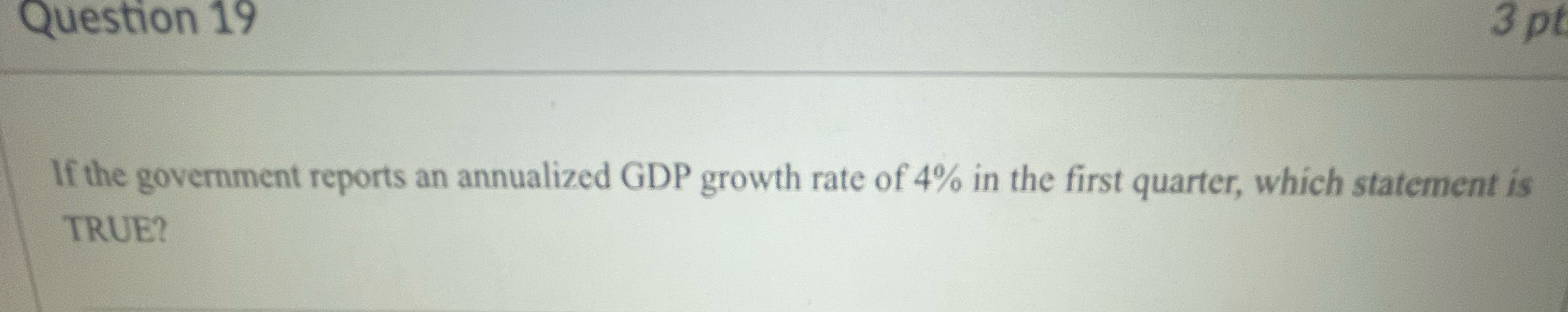 Solved Question 19If the government reports an annualized | Chegg.com Solved Question 19If the government reports an annualized | Chegg.com