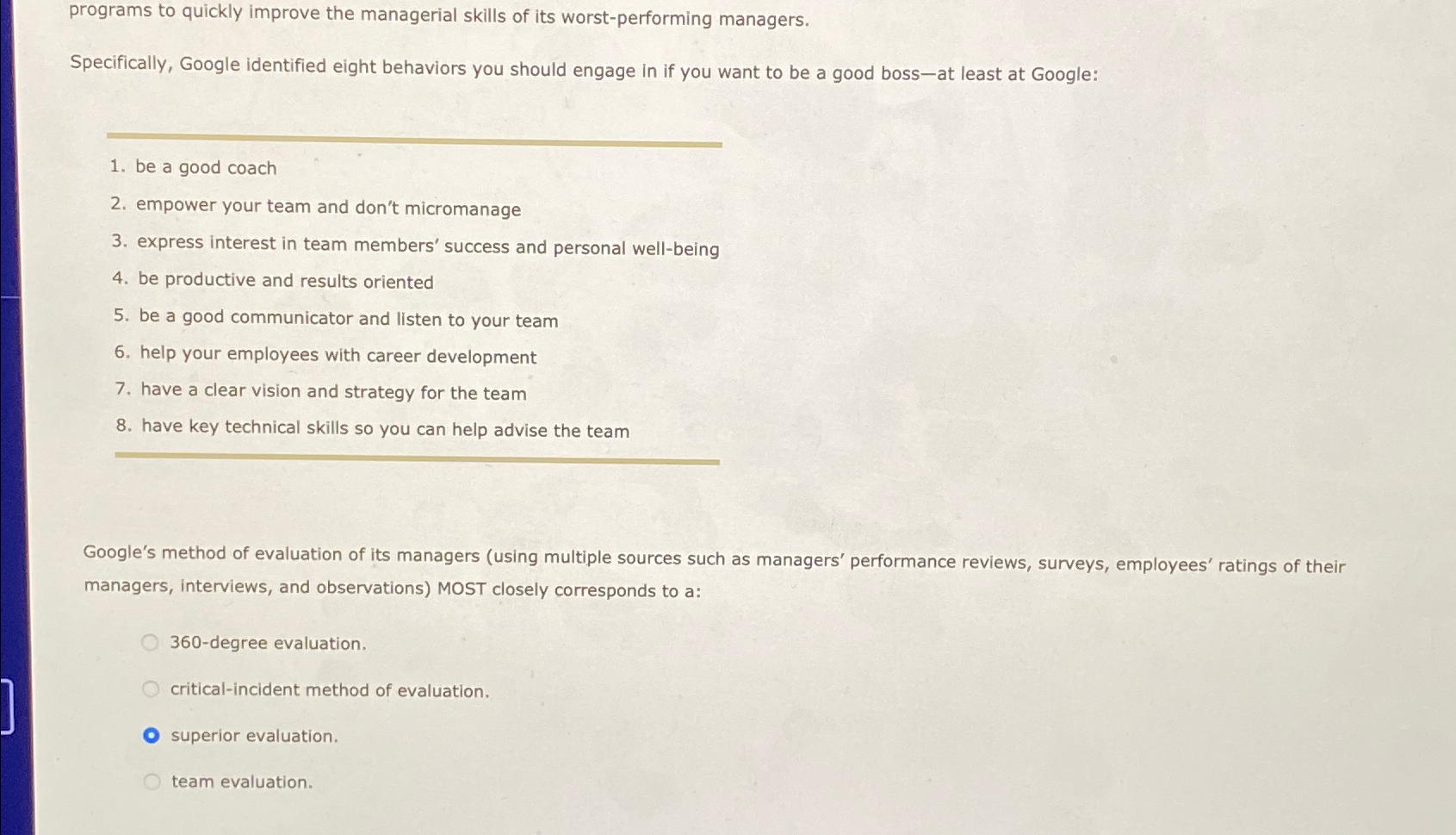 Solved programs to quickly improve the managerial skills of | Chegg.com