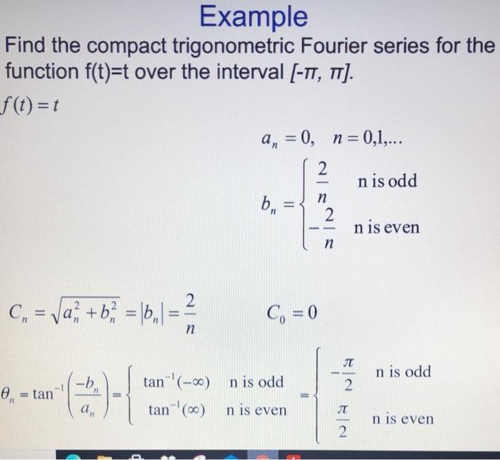 Solved Example Find the compact trigonometric Fourier series | Chegg.com