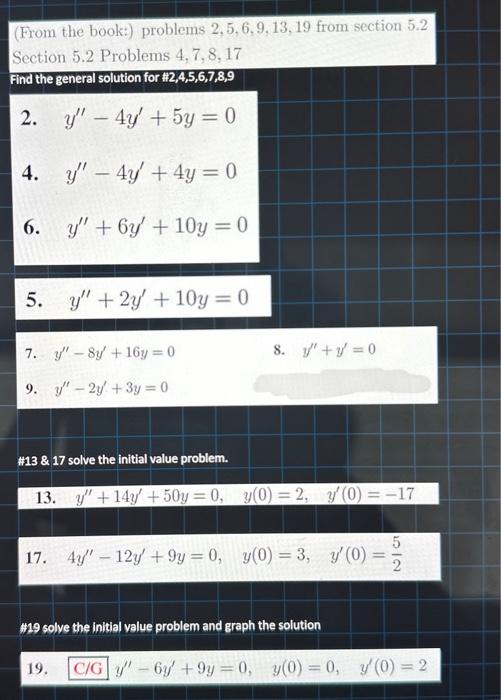 Solved (From the book:) problems 2, 5, 6,9,13,19 from | Chegg.com