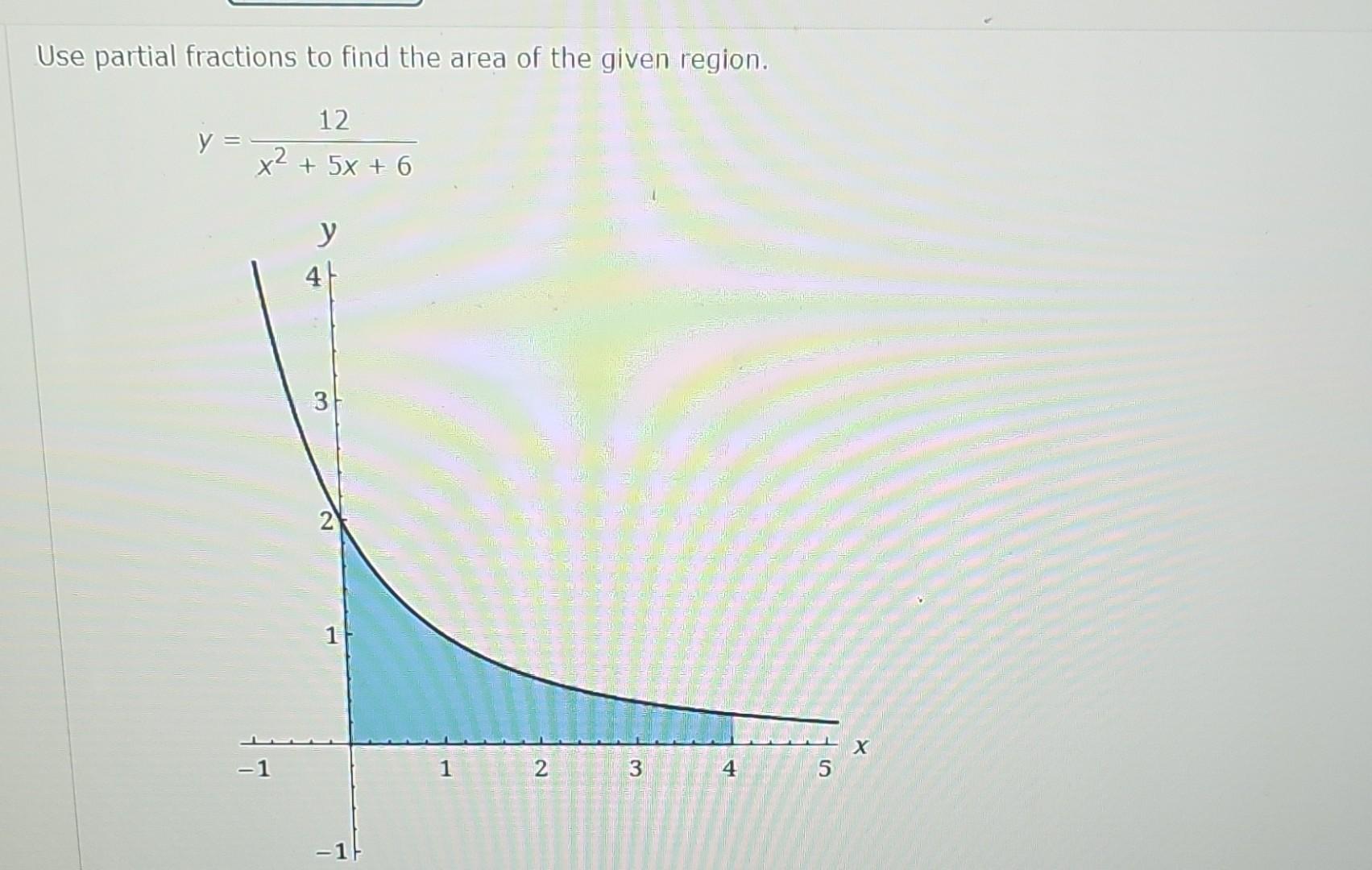 Solved Use partial fractions to find the area of the given | Chegg.com Solved Use partial fractions to find the area of the given | Chegg.com