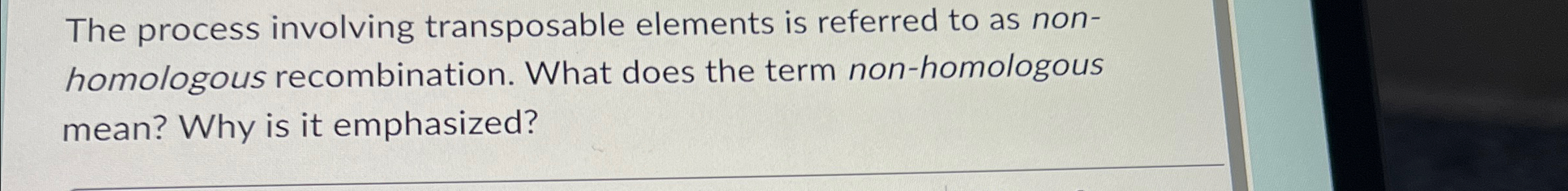 Solved The process involving transposable elements is | Chegg.com
