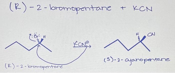 Solved (R)−2 - bromopentane +KCN | Chegg.com