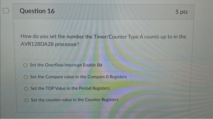 Solved How do you set the number the Timer/Counter Type A | Chegg.com
