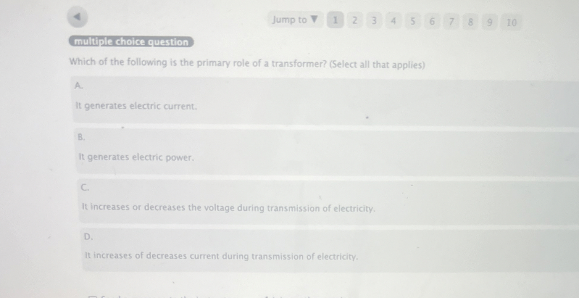 Solved Jump to12३45678§10multiple choice questionWhich of | Chegg.com