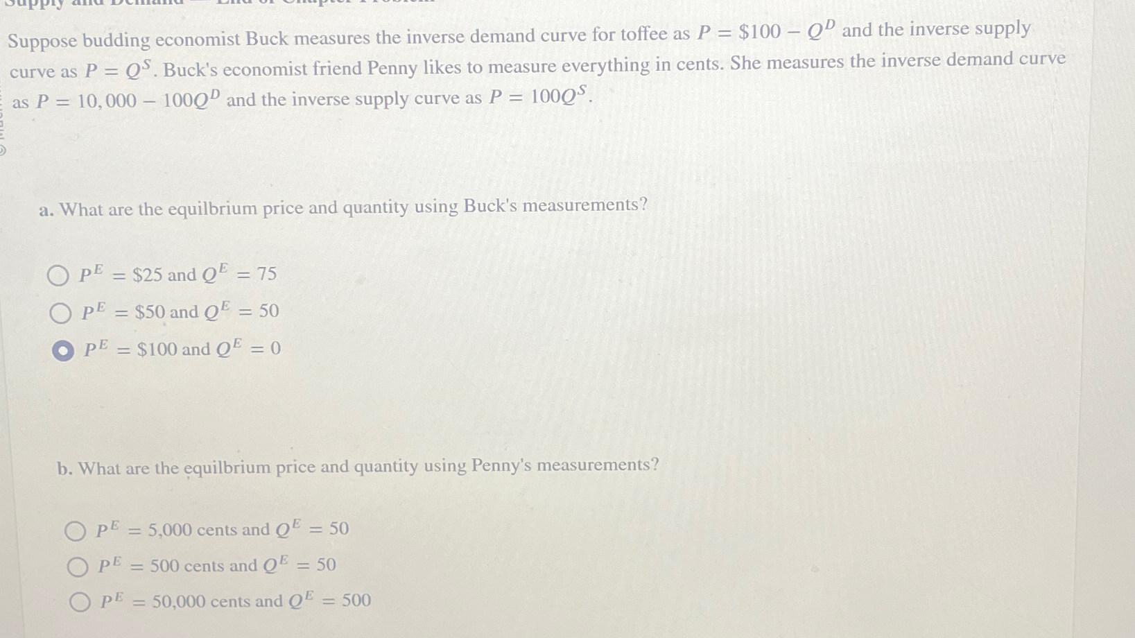 Solved Suppose budding economist Buck measures the inverse | Chegg.com