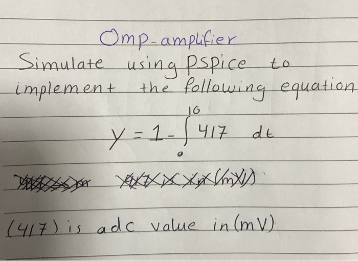 Omp-amplifier Simulate using pspice to implement the | Chegg.com