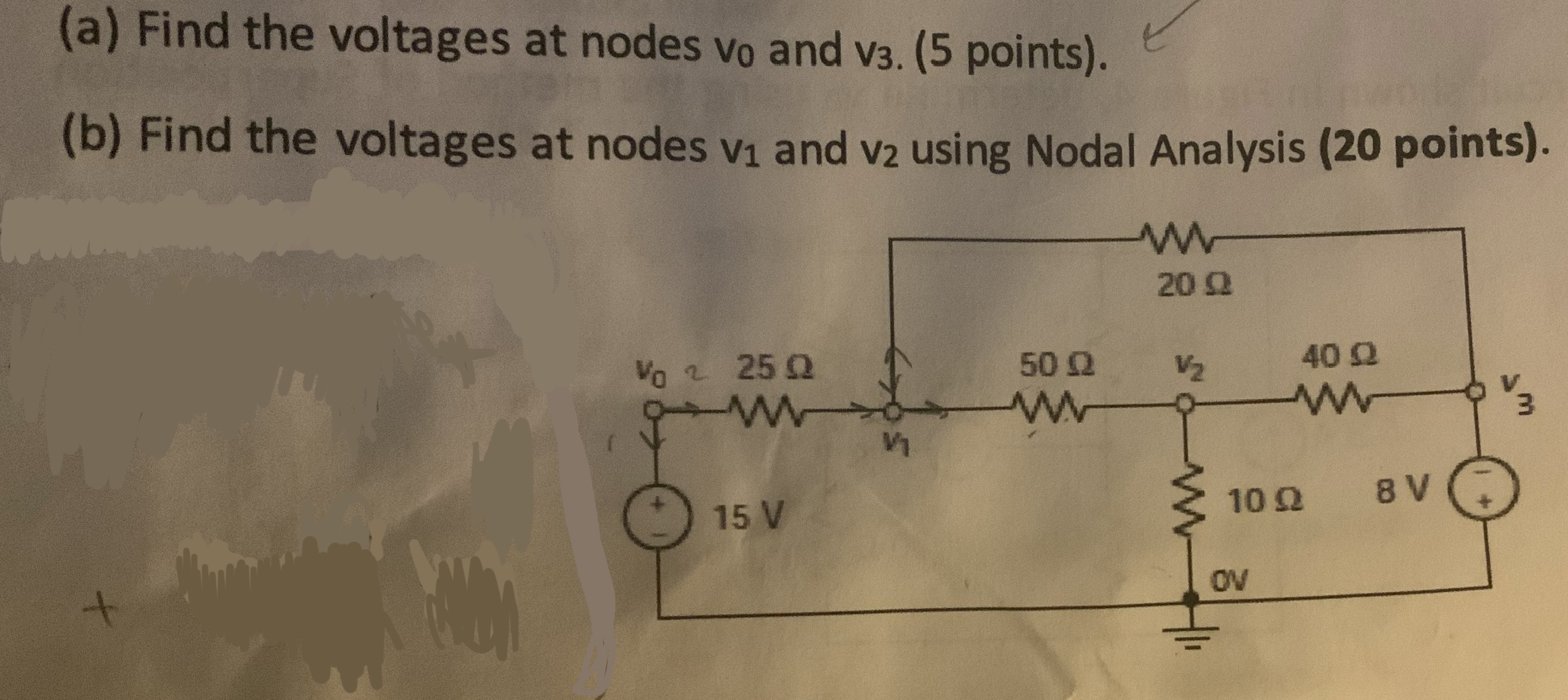 Solved (a) ﻿Find the voltages at nodes v0 ﻿and v3.(b) ﻿Find | Chegg.com