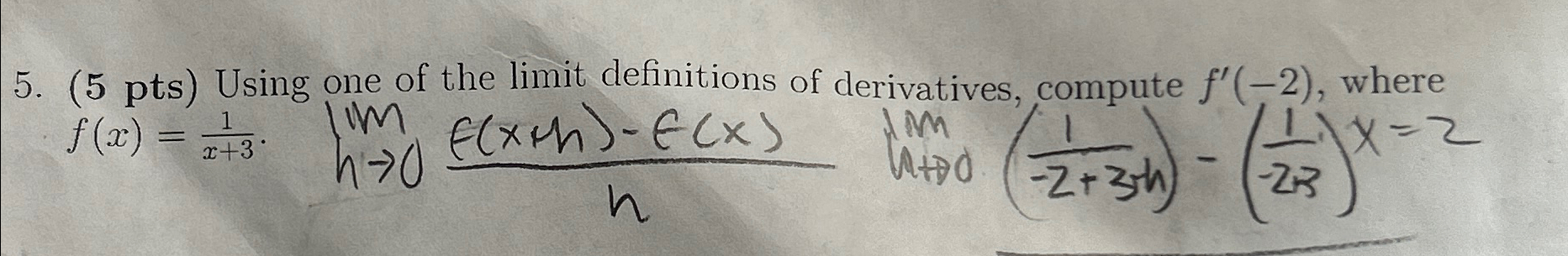Solved (5 ﻿pts) ﻿Using one of the limit definitions of | Chegg.com