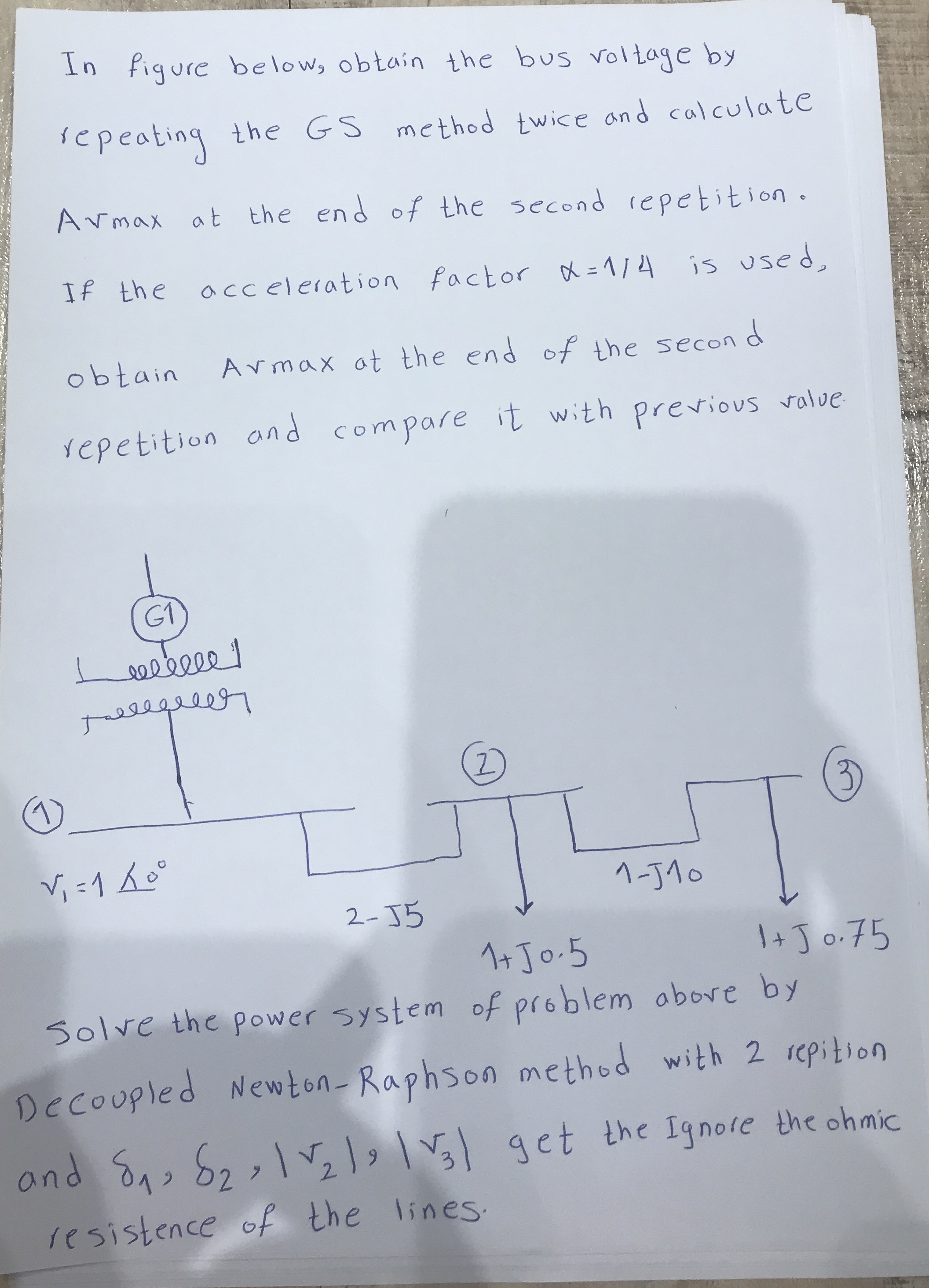 Solved In figure below, obtain the bus voltage by repeating | Chegg.com