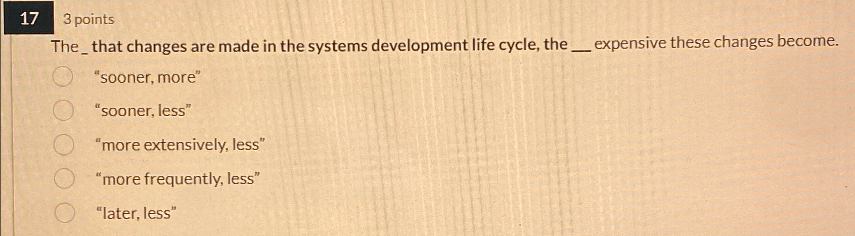 Solved 173 ﻿pointsThe _ ﻿that changes are made in the | Chegg.com