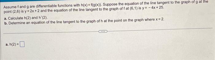 Solved Assume f and g are differentiable functions with | Chegg.com