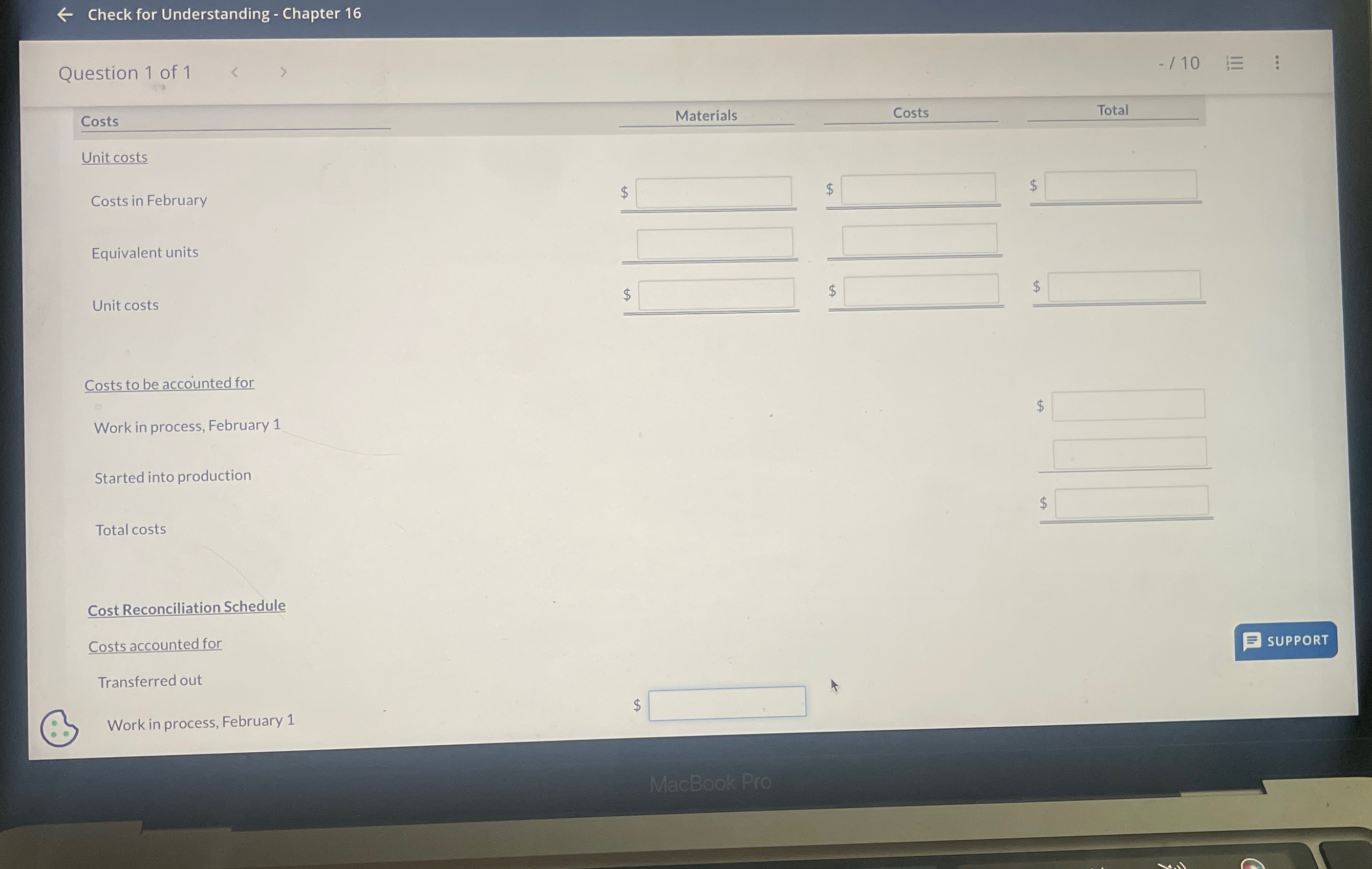 Solved Question 1 ﻿of 1\table[[Manufacturing | Chegg.com