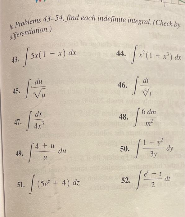 Solved In Problems 43–54, find each indefinite integral. | Chegg.com