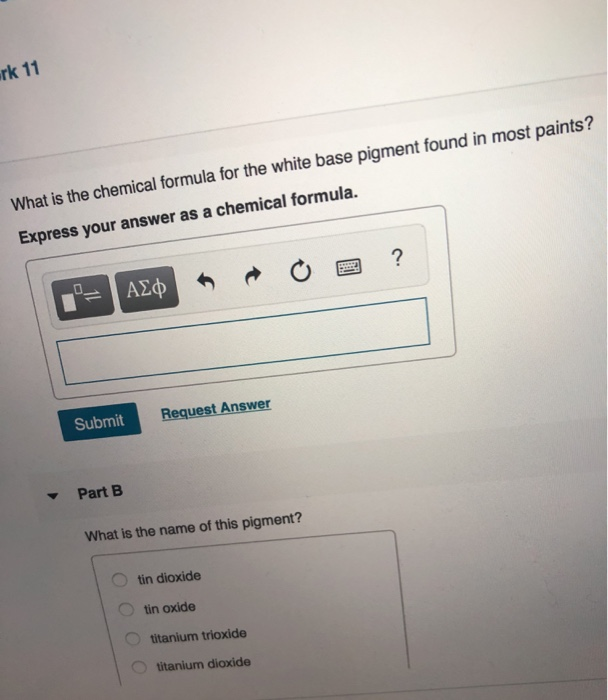 Solved rk 11 What is the chemical formula for the white base | Chegg.com